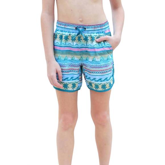 BURLEBO | Swim | New Burlebo Kids Swim Trunks In Palms And Fins | Poshmark
